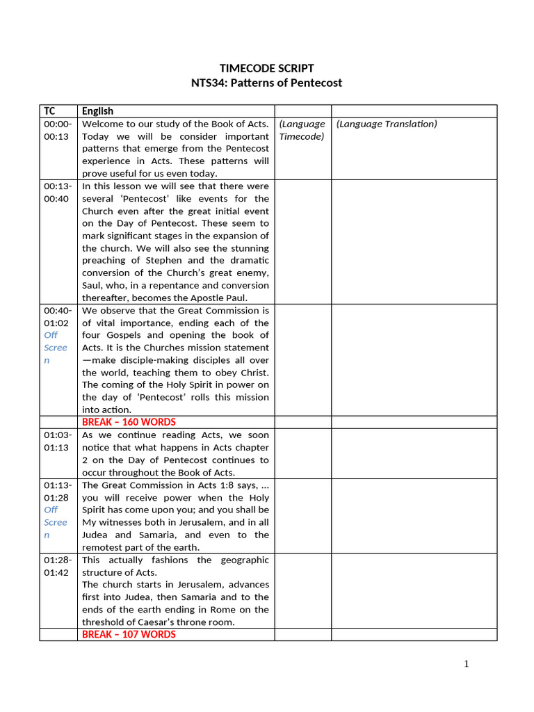 NTL 34 TC Script - ENGLISH | PDF | Acts Of The Apostles | Paul The Apostle