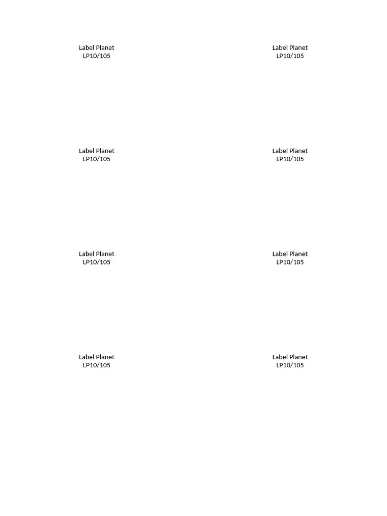 Label Planet LP10 105 Word Portrait | PDF