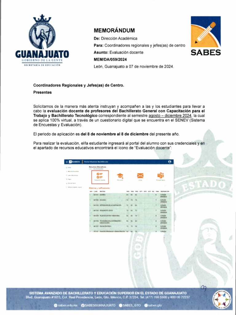 MEM DA 059 2024 Evaluación Docente | PDF