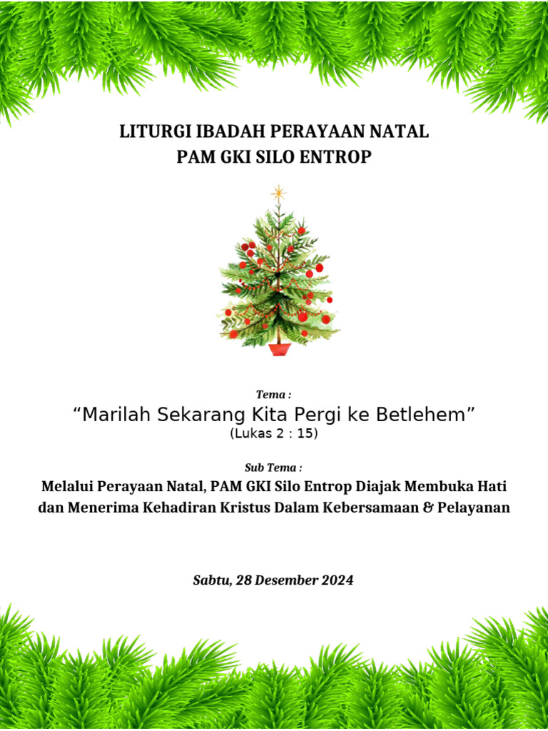 Liturgi Ibadah Natal PAM 2024 | PDF
