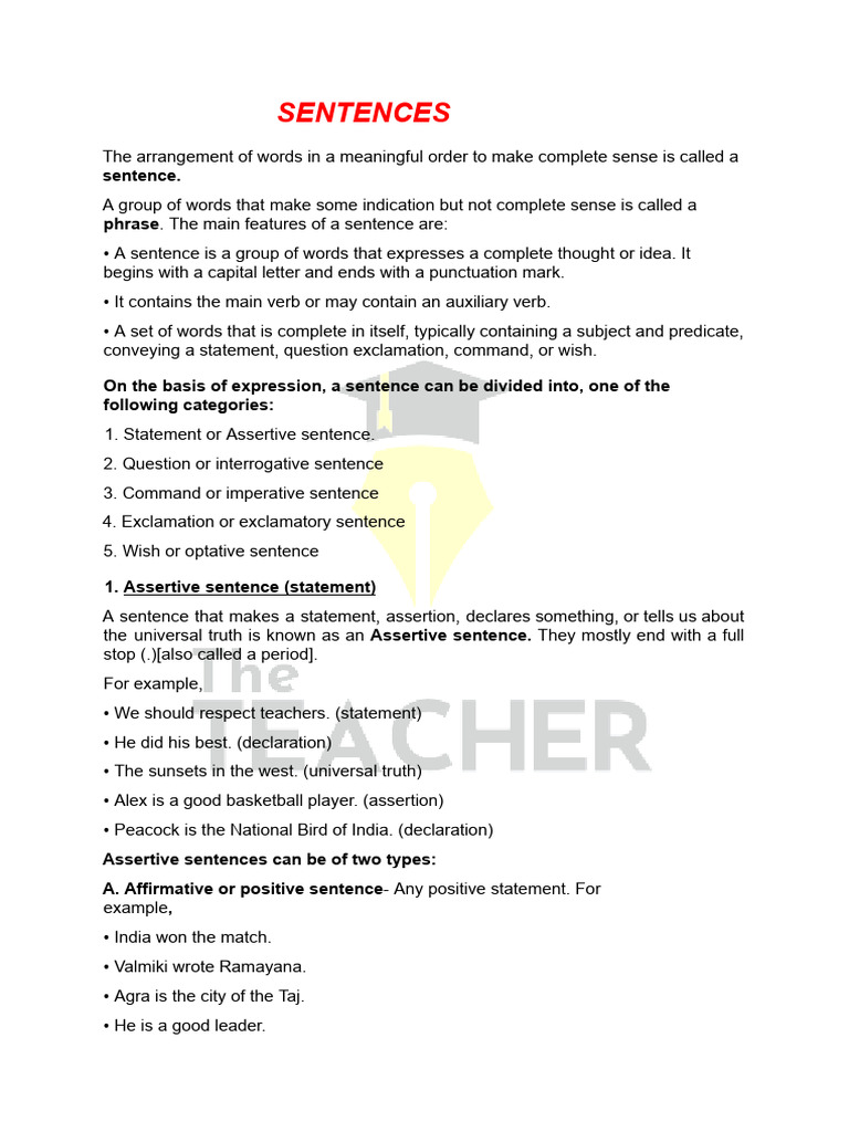 Understanding Sentence Types and Piaget's Theory | PDF | Schema ...