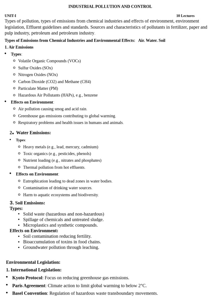 IPC Unit1 Material | PDF | Water Pollution | Air Pollution