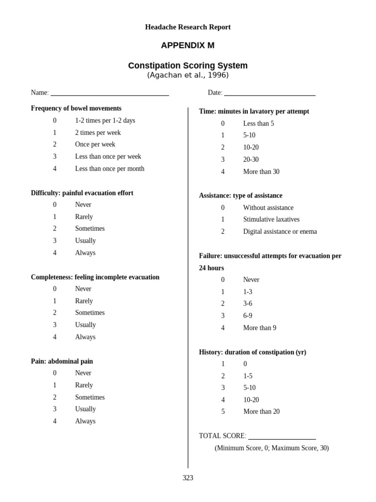 Constipation Scoring System PDF | PDF | Constipation | Digestive System