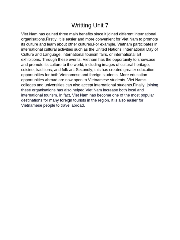 Writting Unit 7 | PDF