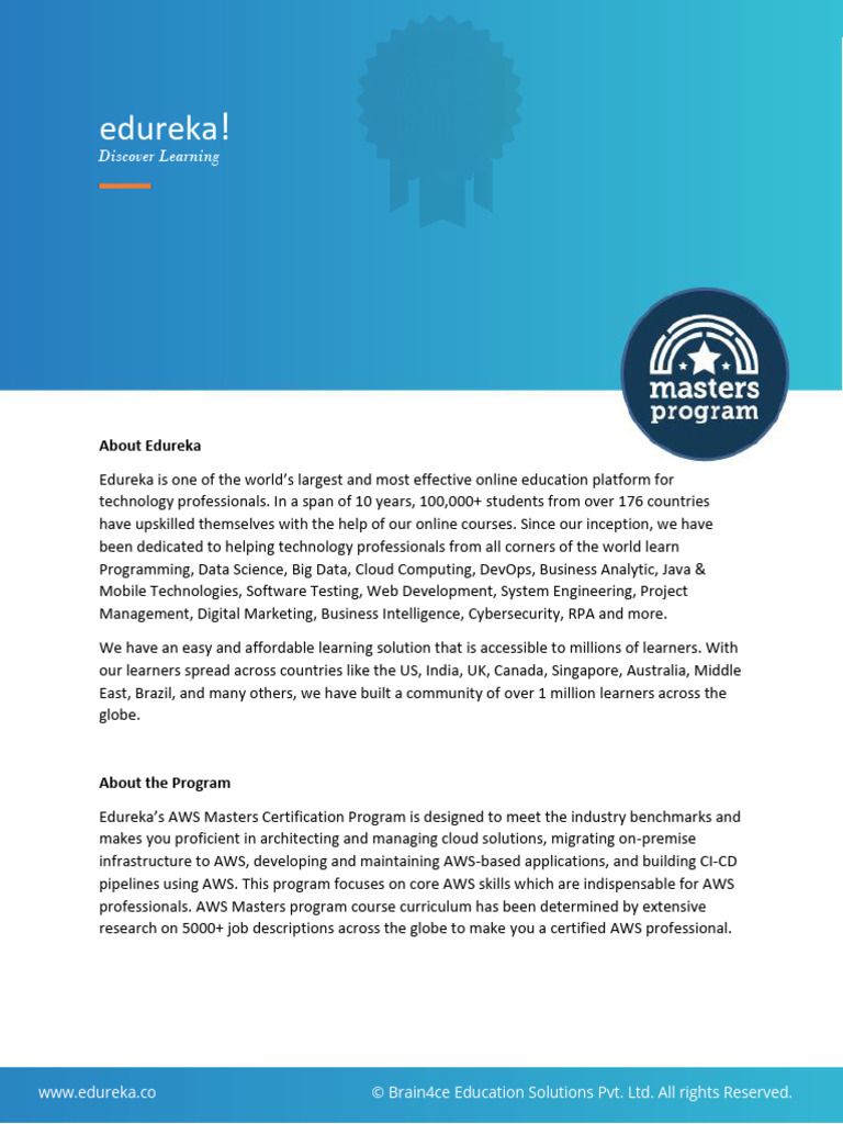 1683 - AWS Masters Certification Program Brochure | PDF | Amazon Web Services | Cloud Computing