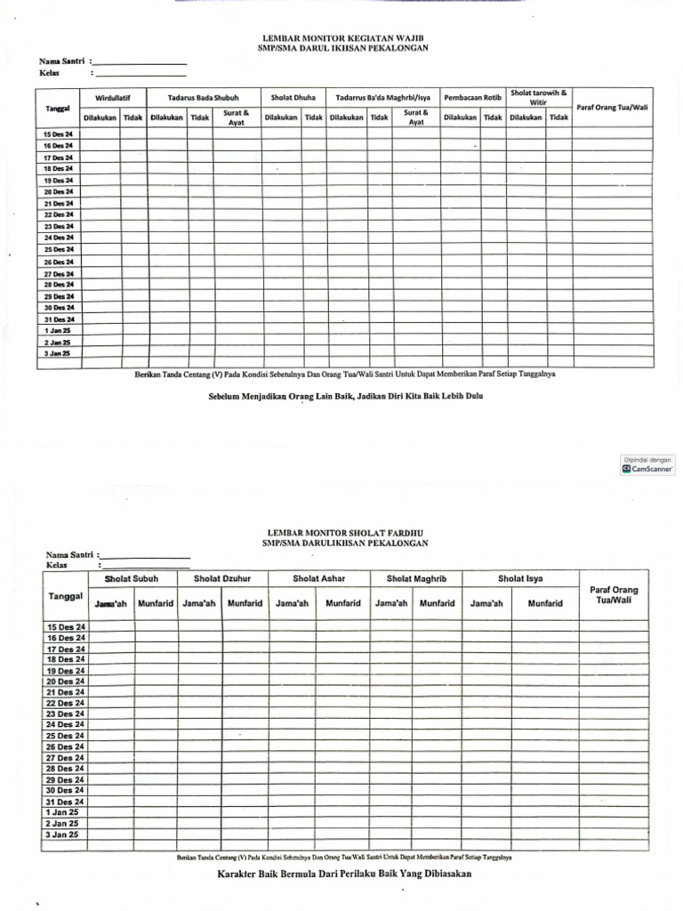 Lembar Monitoring | PDF