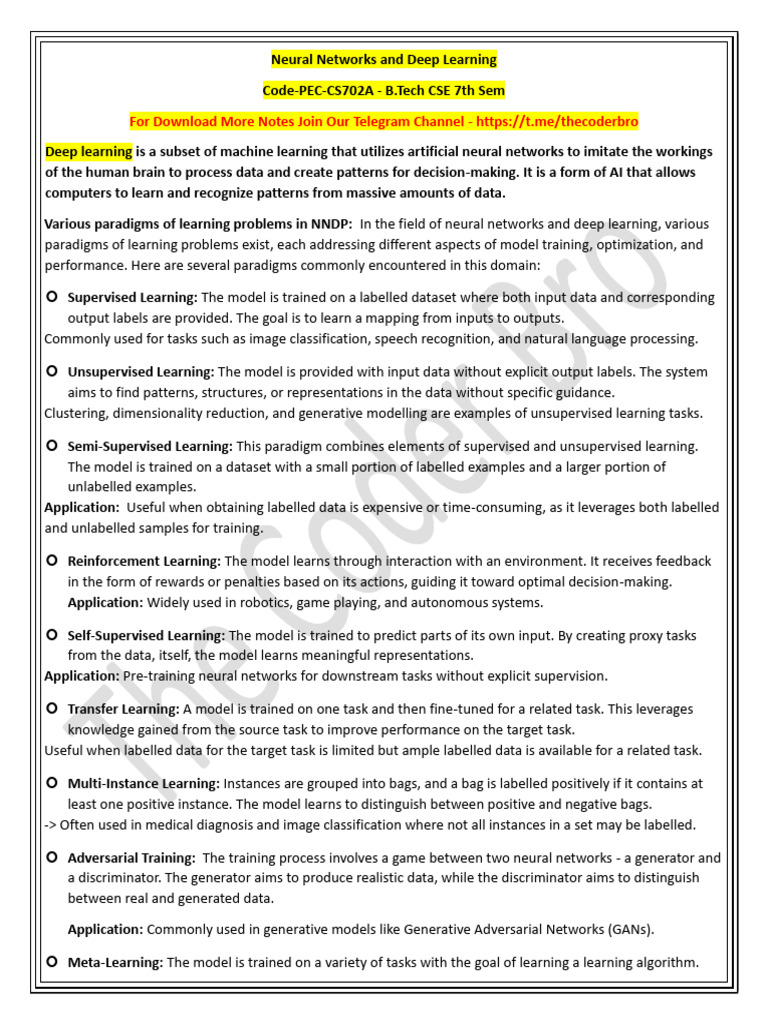 Deep Learning Paradigms and Frameworks | PDF | Artificial Neural ...