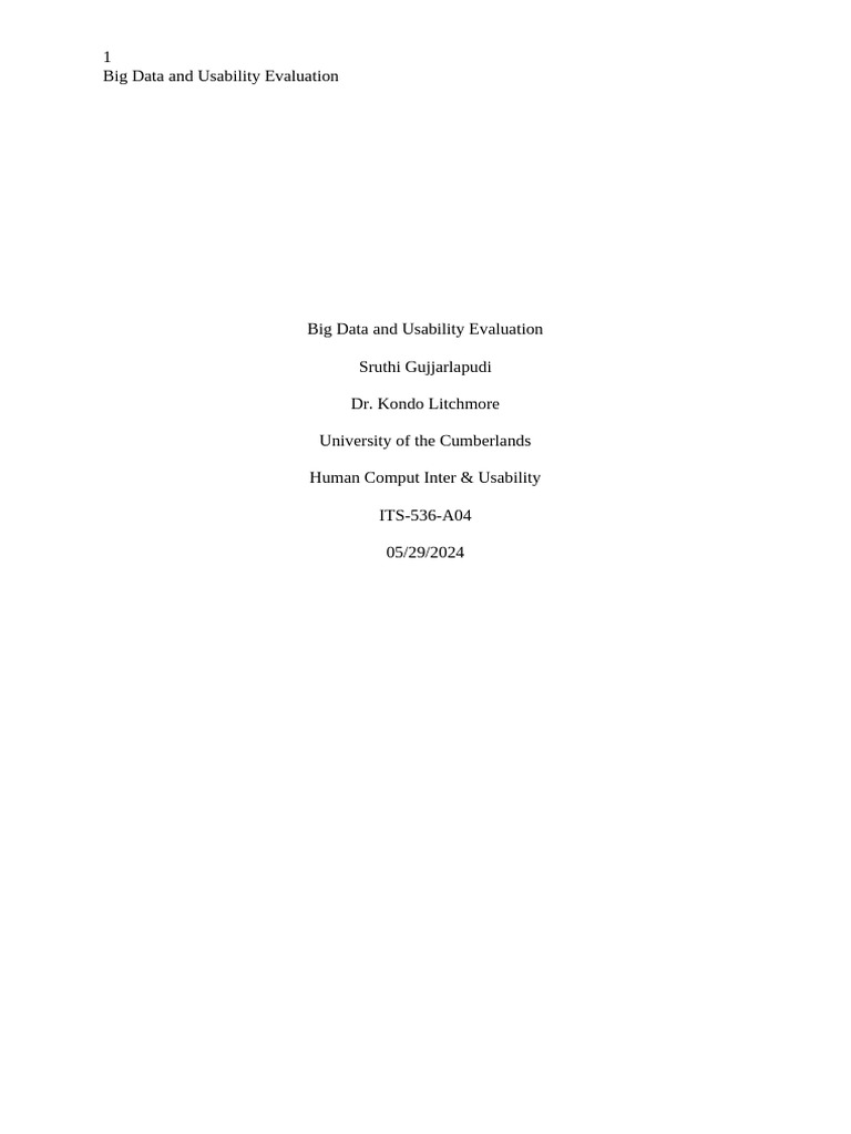 Big Data and Usability Evaluation | PDF | Big Data | Analytics