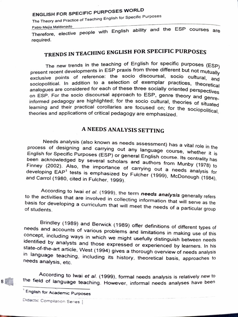Trends in Teaching English For Specific Purposes | PDF | Learning ...