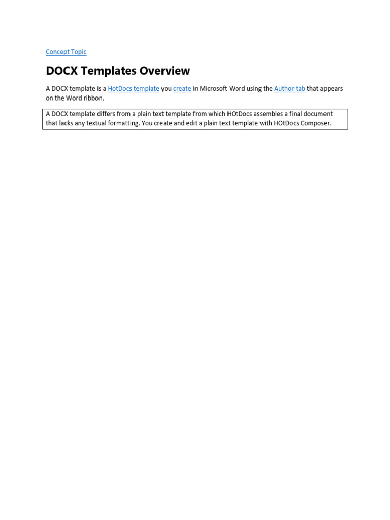 DOCX Template Overview for HotDocs | PDF