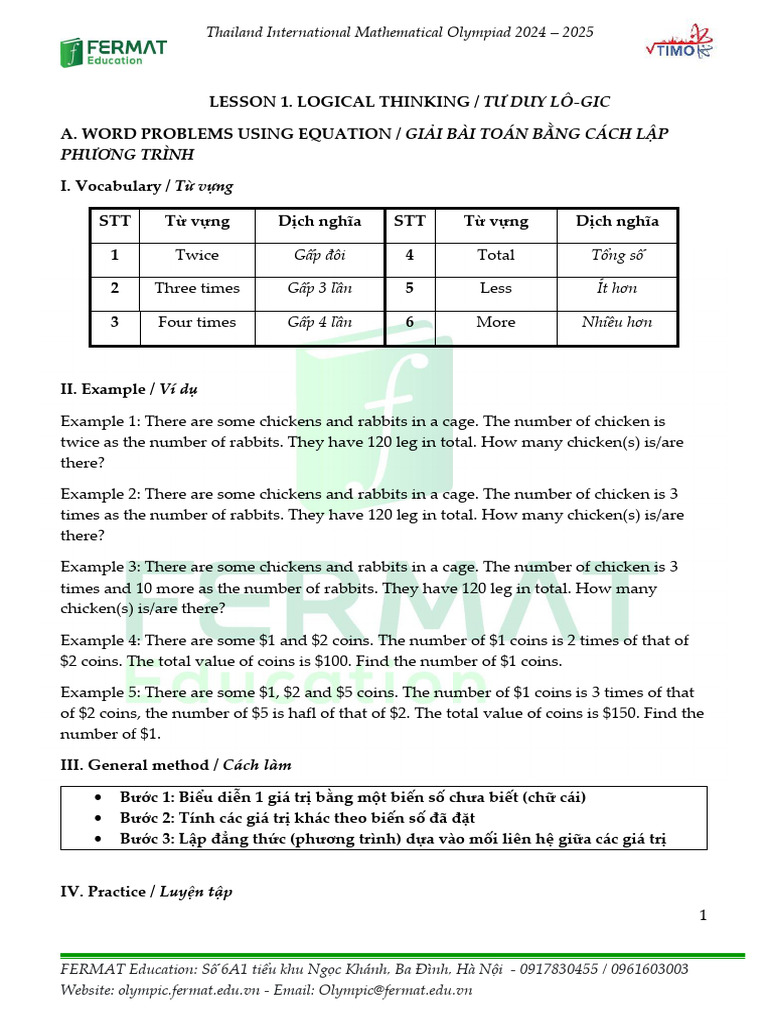 LESSON 1. Logical Thinking | PDF