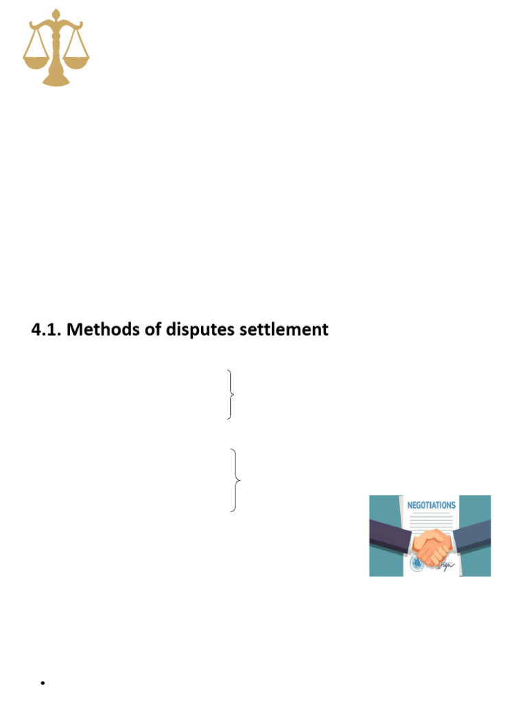 Students. Chapter 4 Law of Disputes Settlement in Business and Commerce ...