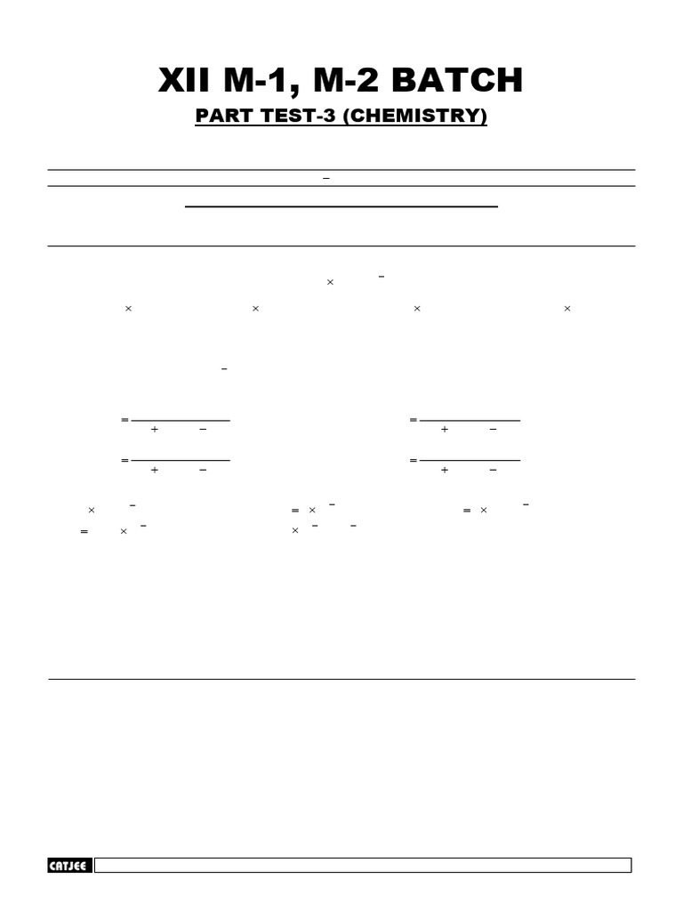 XII M-1, M-2 Batch (Mol Atomic Bond Gaseous Thermo P Block Equilibrium Etc) | PDF | Electron ...
