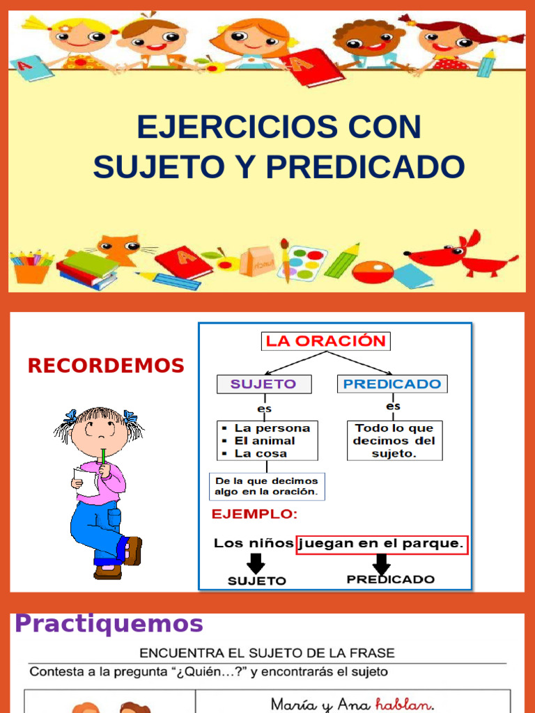EJERCICIO en Clase CON SUJETO Y PREDICADO | PDF