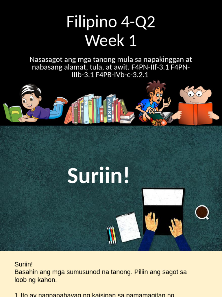 Filipino 4-Q2 (Week 1) | PDF