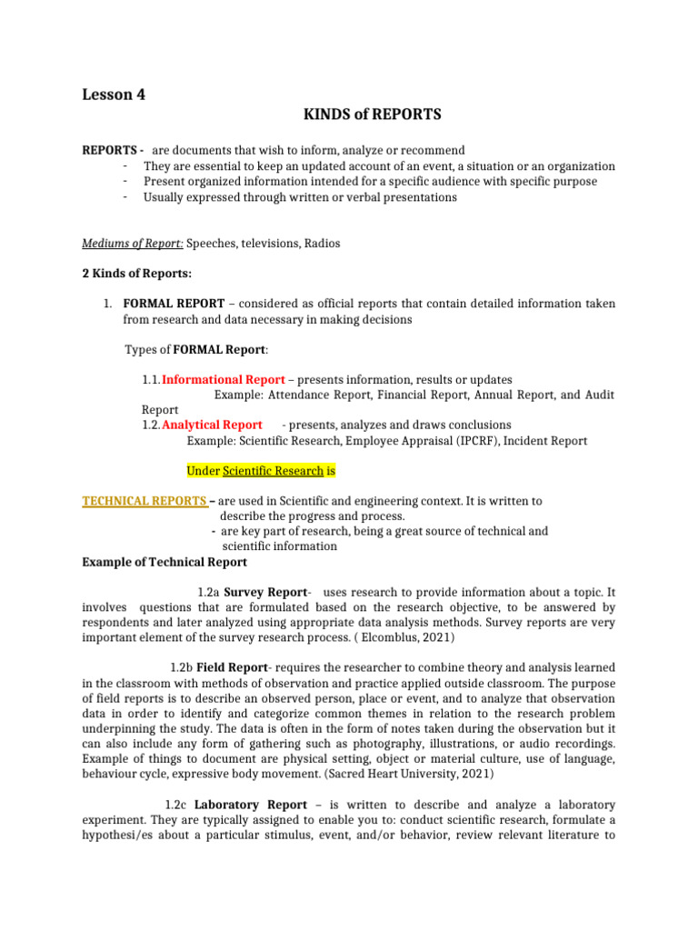 Eapp q2 l4 Kinds of Reports | PDF | Scientific Method | Information