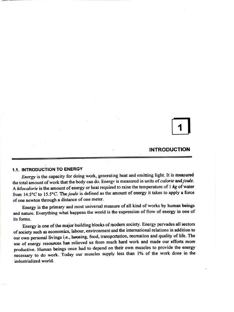 UNIT 1 Introduction - OCH353 ENERGY TECHNOLOGY UNIT 1 NOTES | PDF
