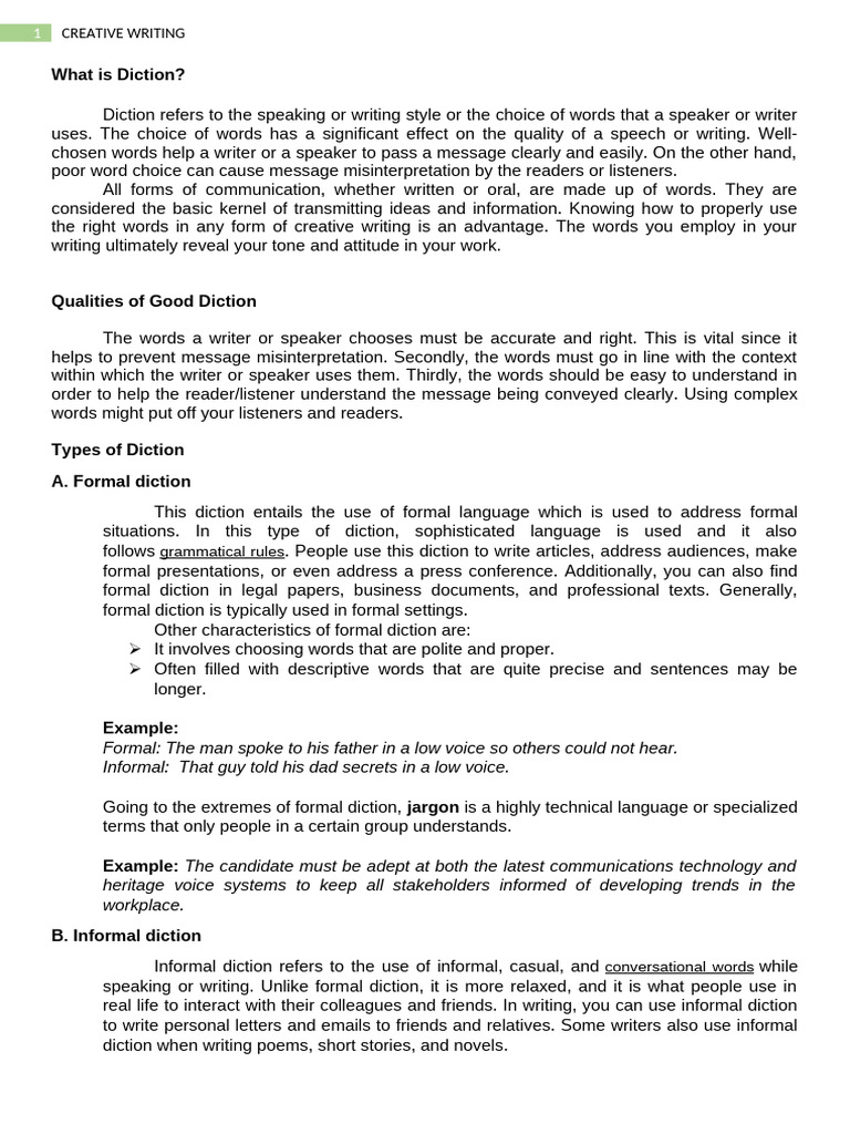 Diction, Figures of Speech and Poetry | PDF | Poetry | Metre (Poetry)