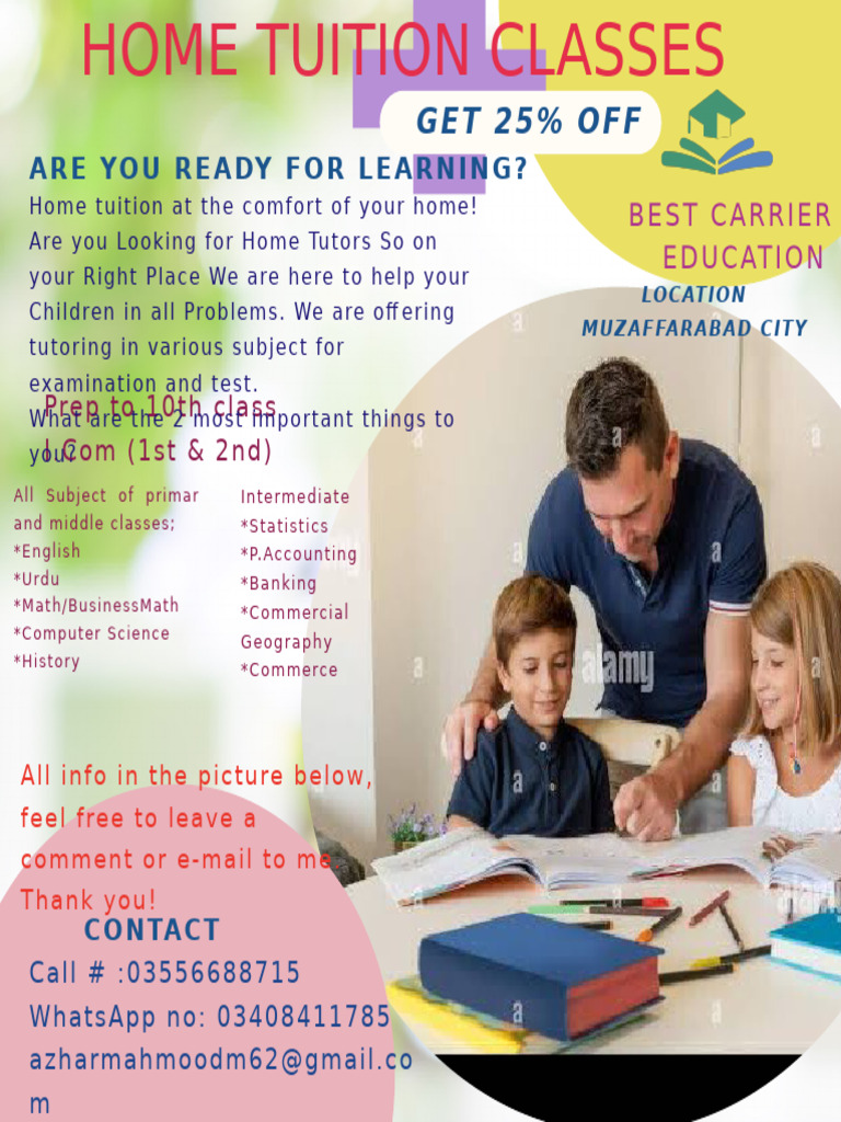 Colorful Modern Tuition Classes Promotion Instagram Post | PDF