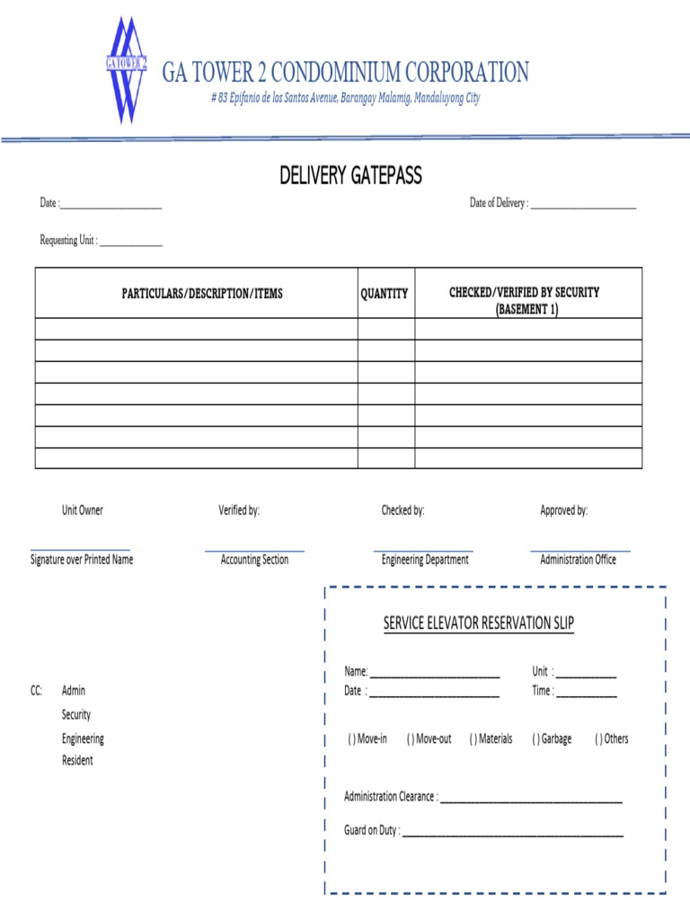 Delivery Gatepassmtower 2 | PDF