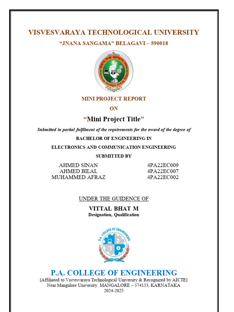 Mini Project Front Sheets - Docx - Microsoft Word Online | PDF | Microwave | Electronics