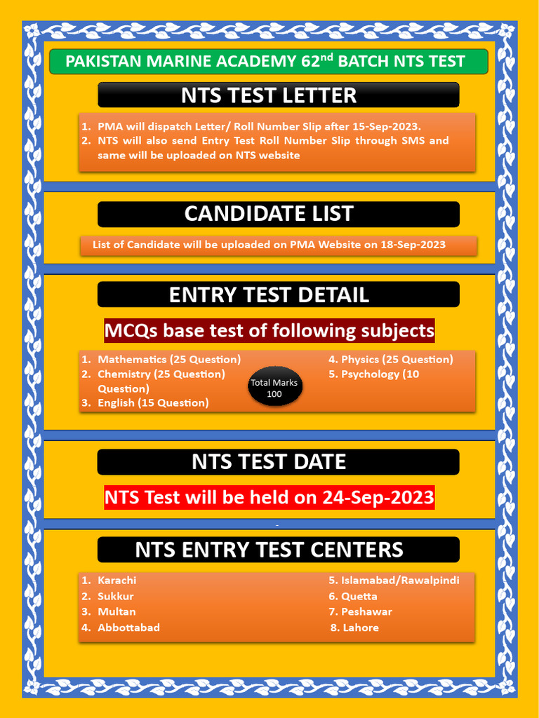 NTS Test Details | PDF