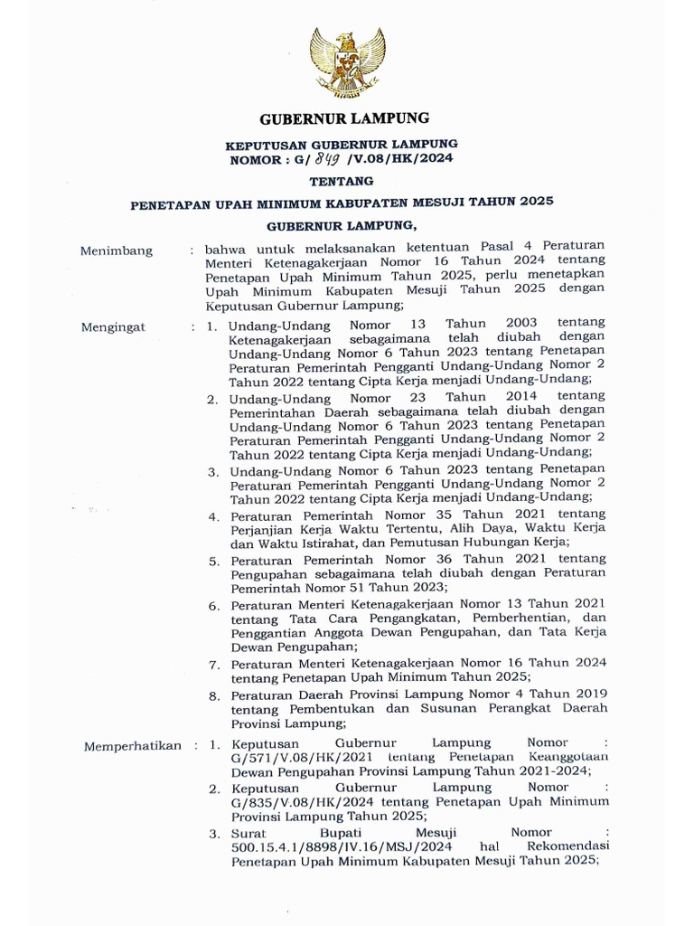 UMK 2025 Lampung (Mesuji) | PDF