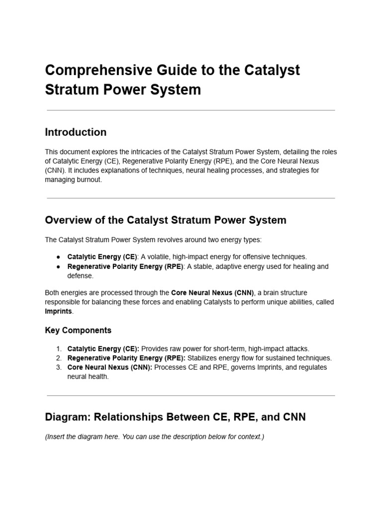 Comprehensive Guide To The Catalyst Stratum Power System | PDF ...