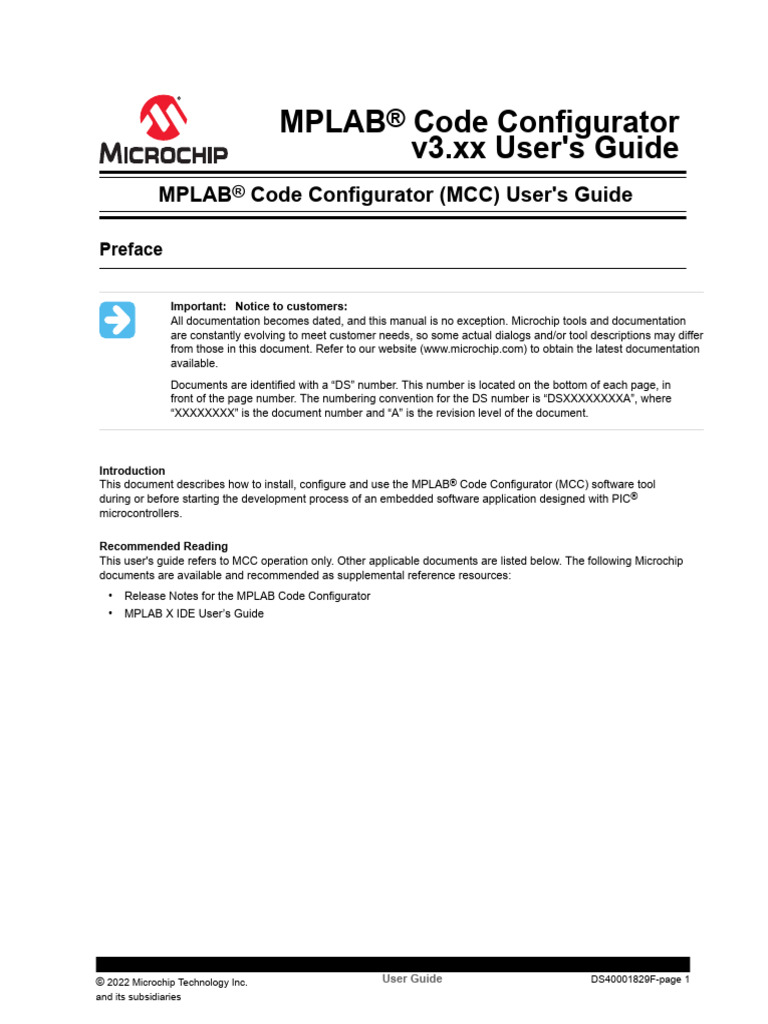MPLAB Code Configurator UG DS40001829 | PDF | Installation (Computer Programs) | Library (Computing)