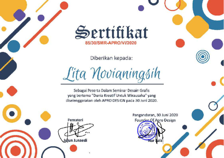 sertifikat APRO | PDF