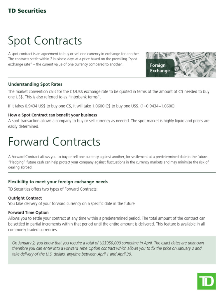 Spot vs Forward Currency Contracts | PDF | Foreign Exchange Market ...