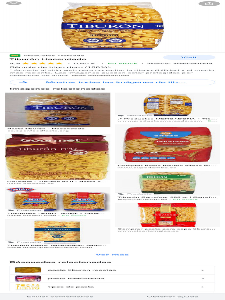 Recetas de Pasta Tiburón Mercadona | PDF | Pasta | Cocina occidental