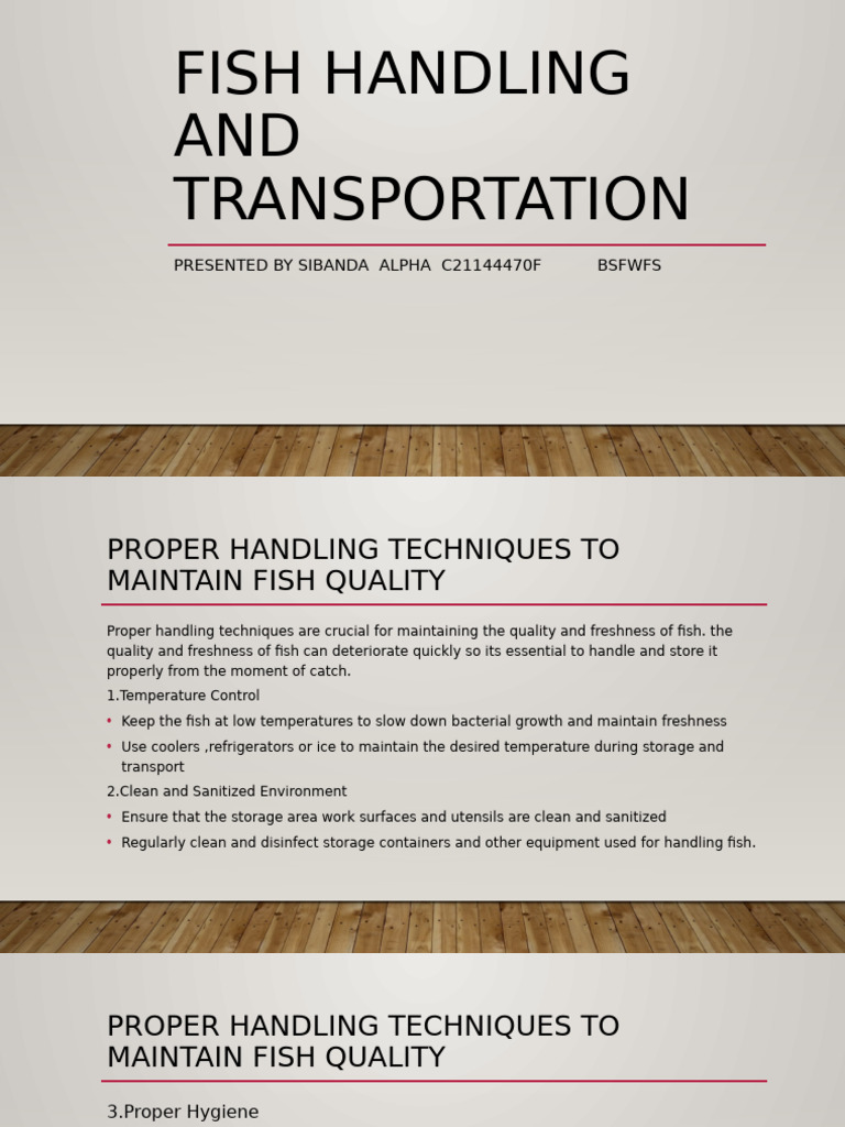Fish Handling and Transportation Guide | PDF | Water | Packaging And ...