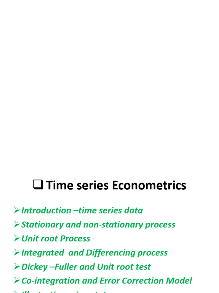 Econ II Unit 3 Regression With Time Series Data, Edited 2015 | PDF | Stationary Process | Time ...
