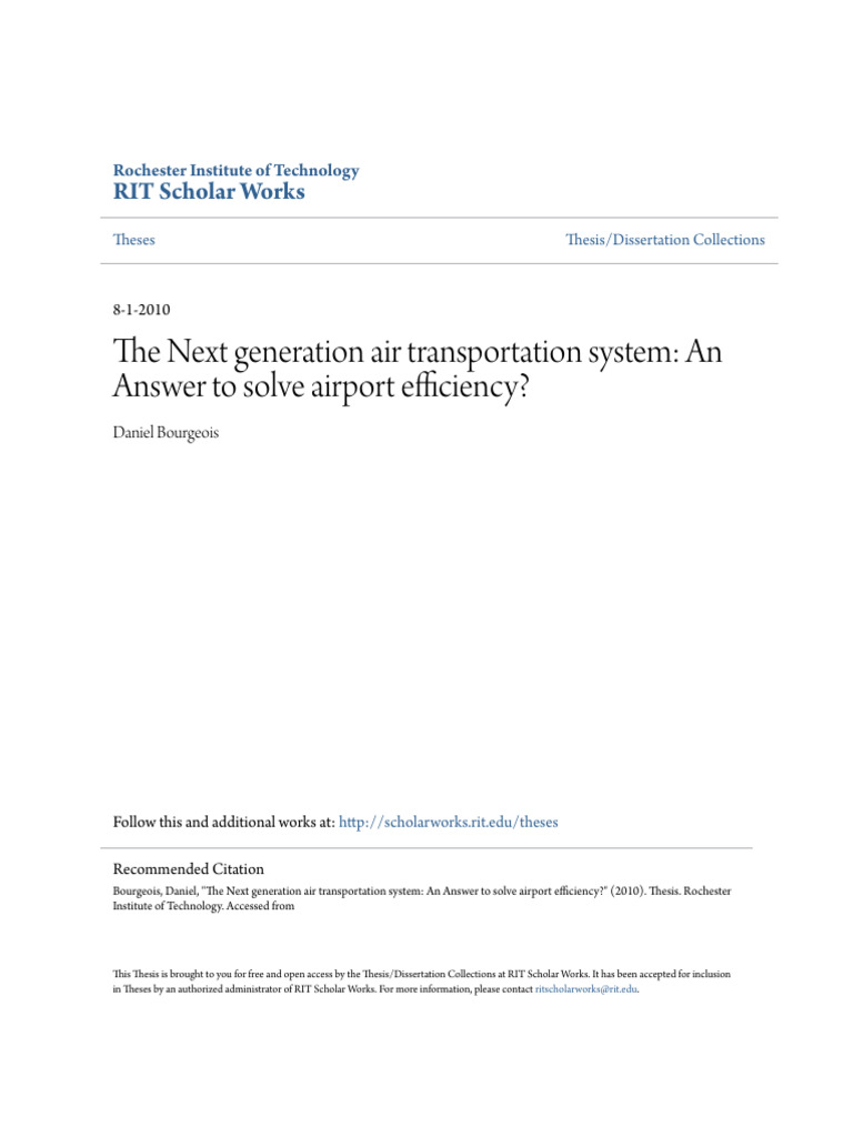 The Next Generation Air Transportation System - An Answer To Solve ...