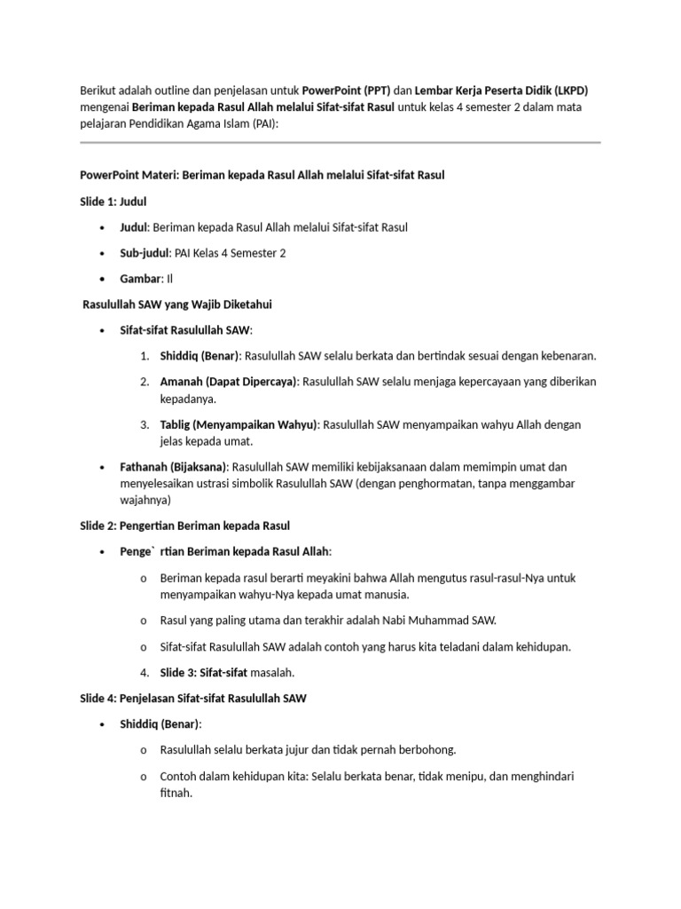 Berikut adalah outline dan penjelasan untuk PowerPoint | PDF