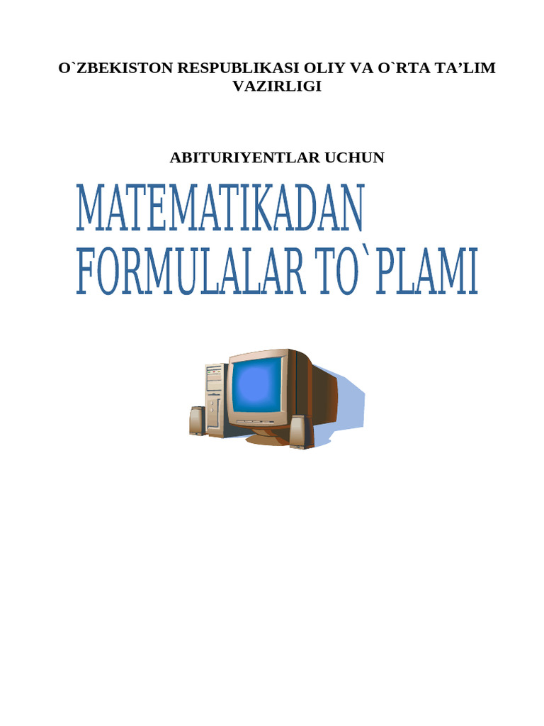 Matematikadan Formulalar To'plami | PDF