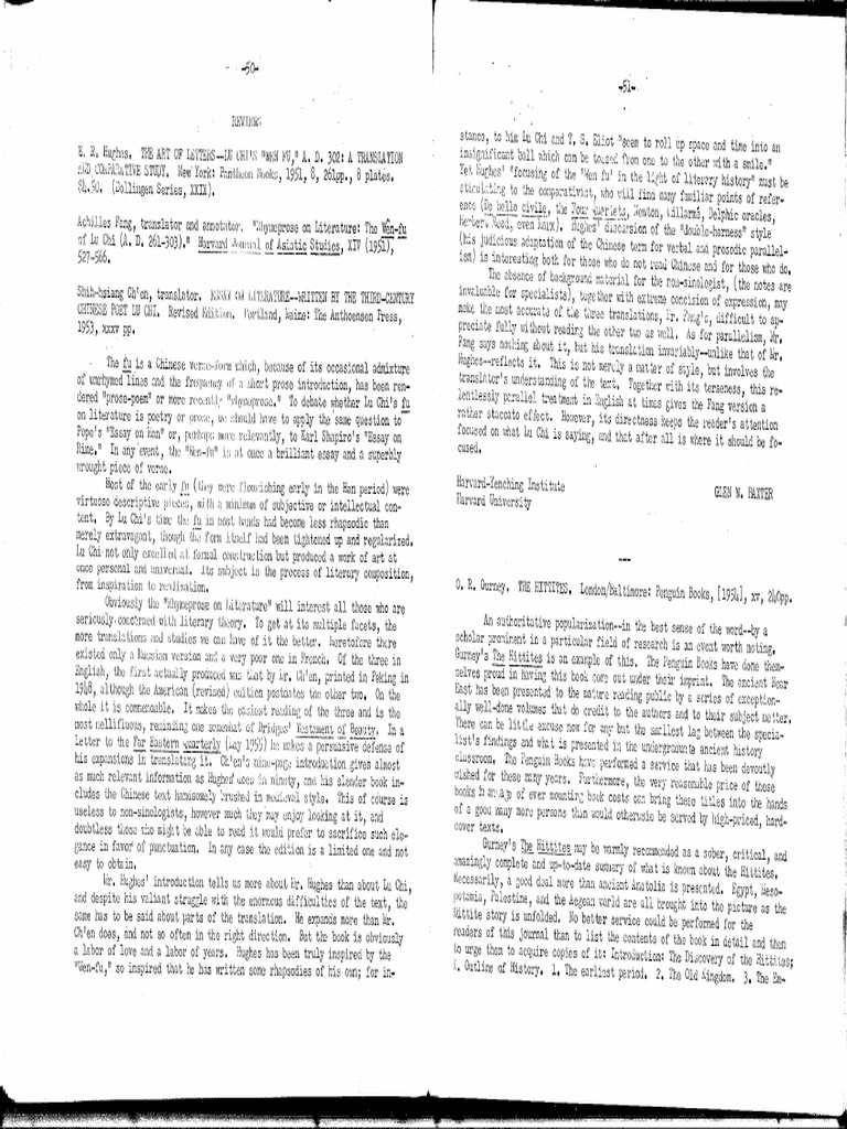 Baxter - Review of Fang's Translation of Wen Fu | PDF