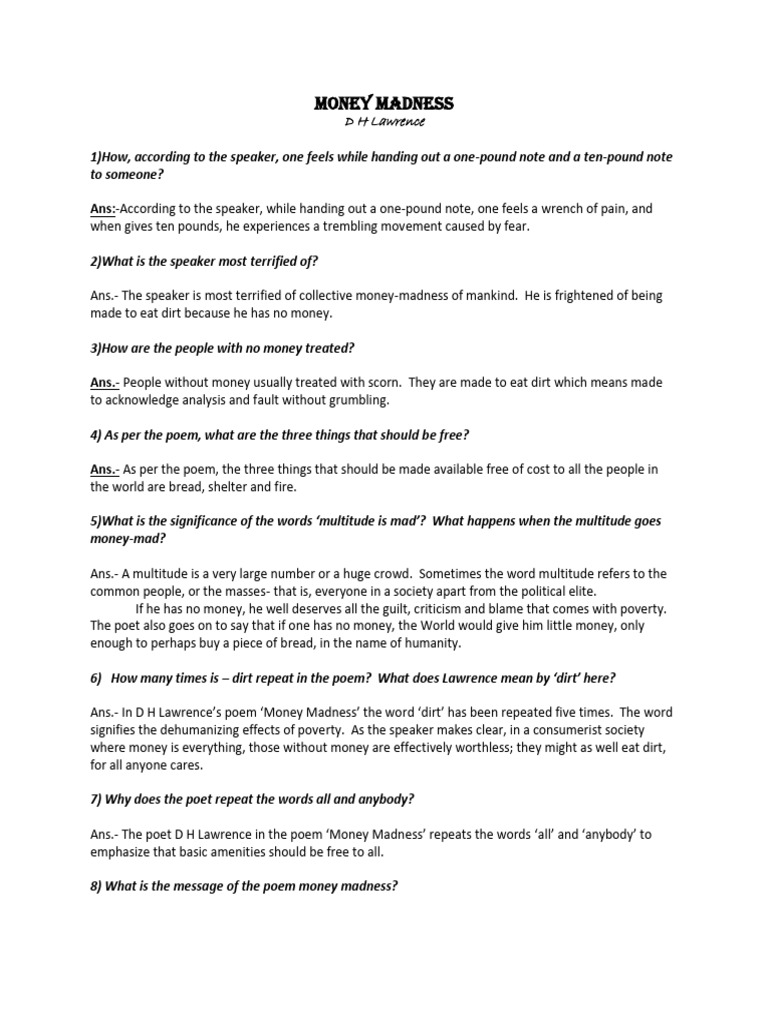 Money Madness (1) | PDF