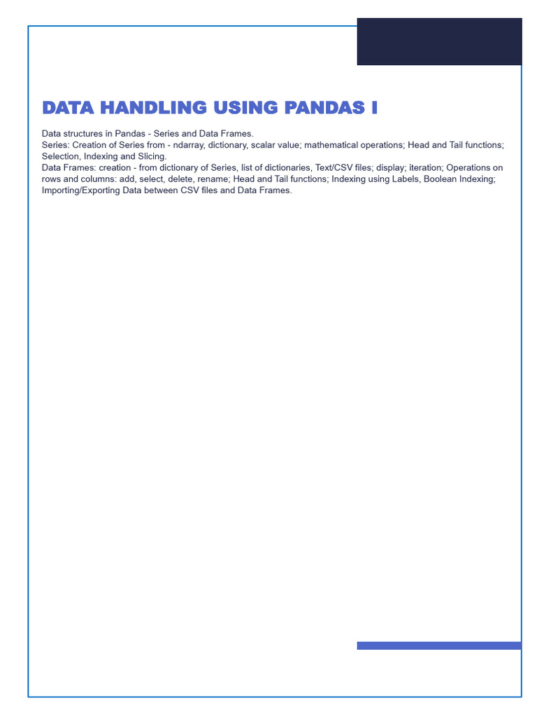 Data Structures in Pandas | PDF