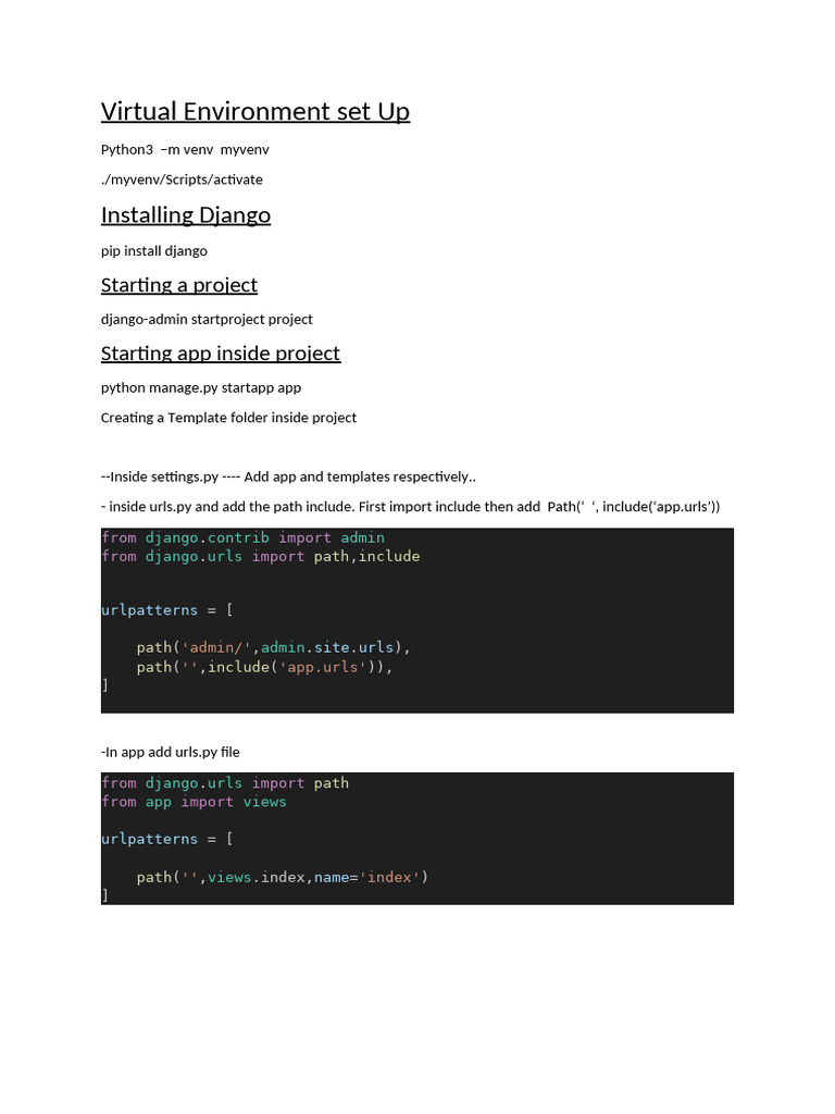 Django Project Setup Guide | PDF