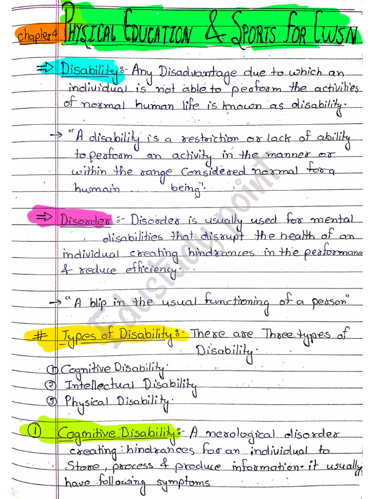 Physical Education and Sports For CWSN (Edustudy Point) - Unlocked | PDF