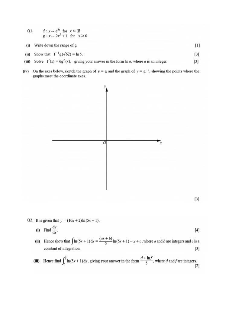 Test Differentiation, Integration, Functions and Kinematics | PDF