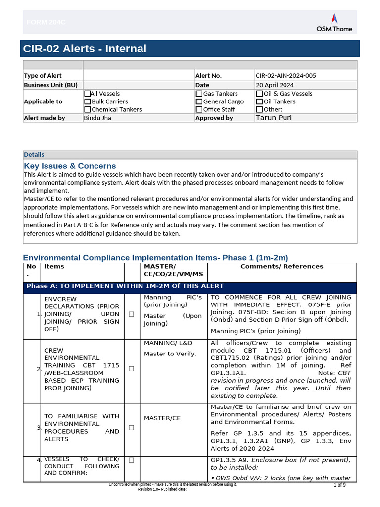 CIR-02-AIN-2024-005 - ECD Phase in Implementation | PDF | Shipping ...