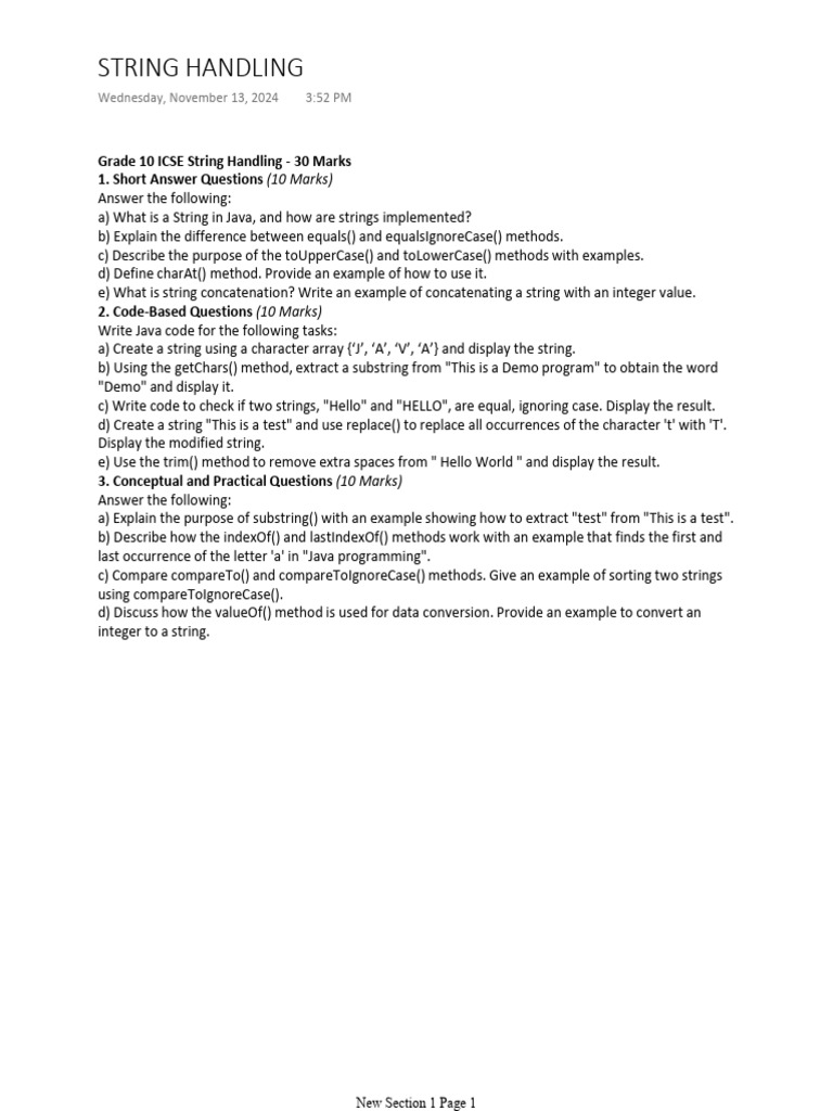 STRING HANDLING | PDF