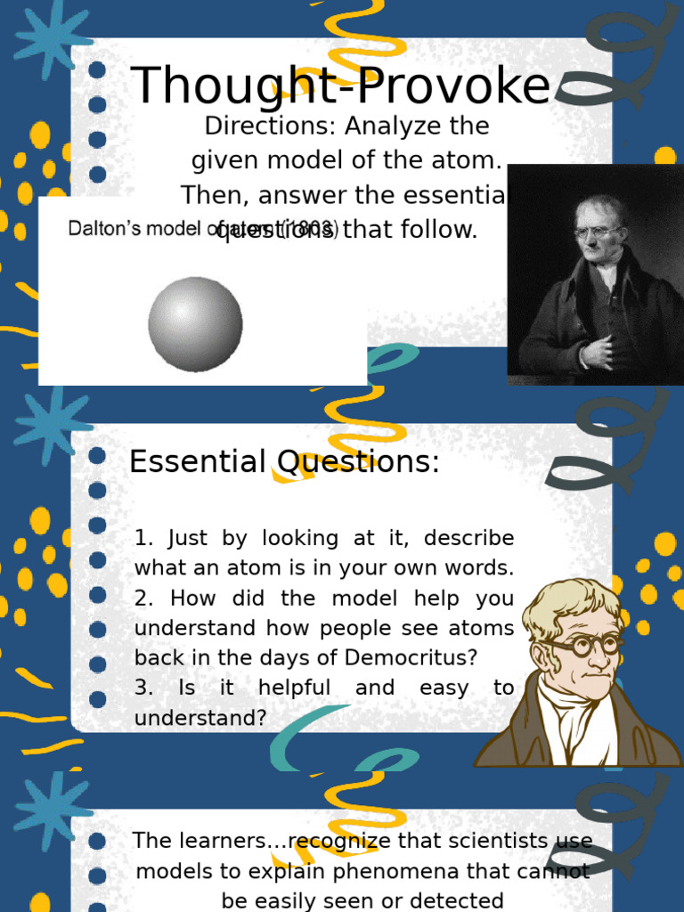 Atomic Theory Science Presentation In A White Blue Yellow Simple Style Pdf Atoms Atomic