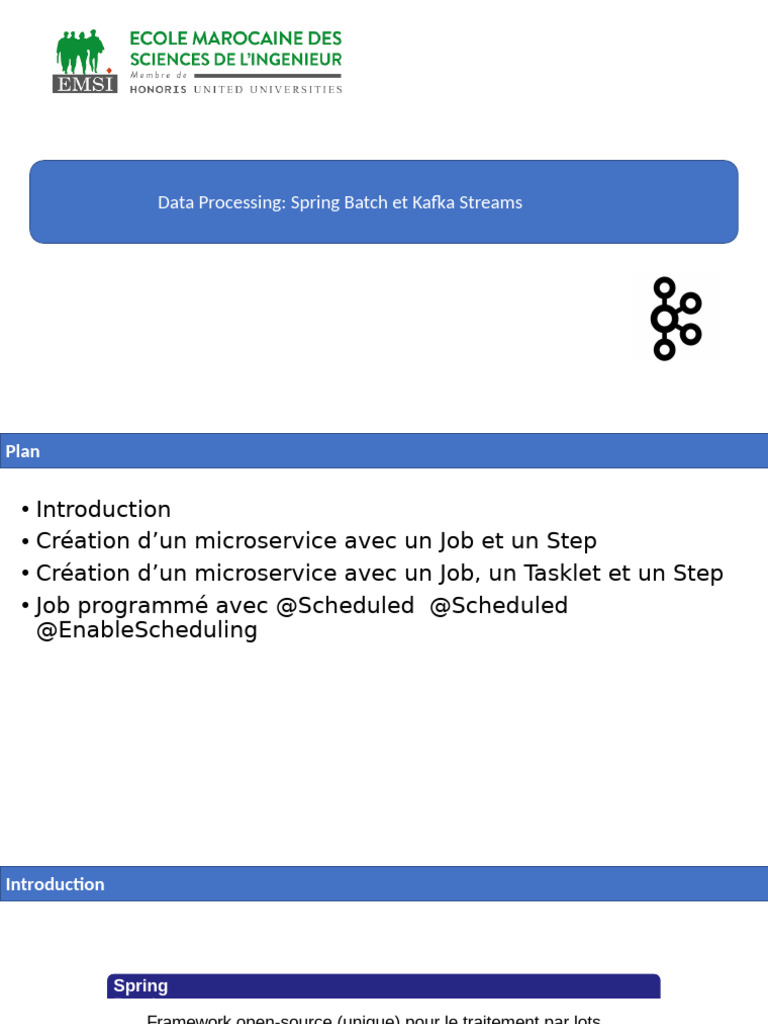 Chapitre 03- Data Processing Spring Batch et Kafka Streams | PDF | Informatique | Programmation ...