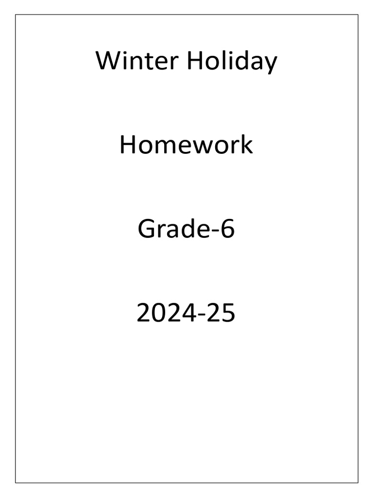 Grade 6 Winter Holiday Homework | PDF | Triangle