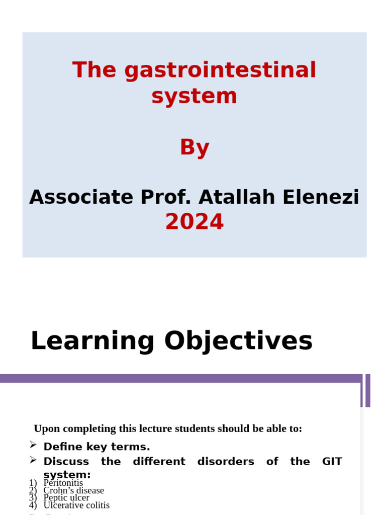 Lecture (8) The gastrointestinal system | PDF | Crohn's Disease ... Lecture (8) The gastrointestinal system | PDF | Crohn's Disease ...