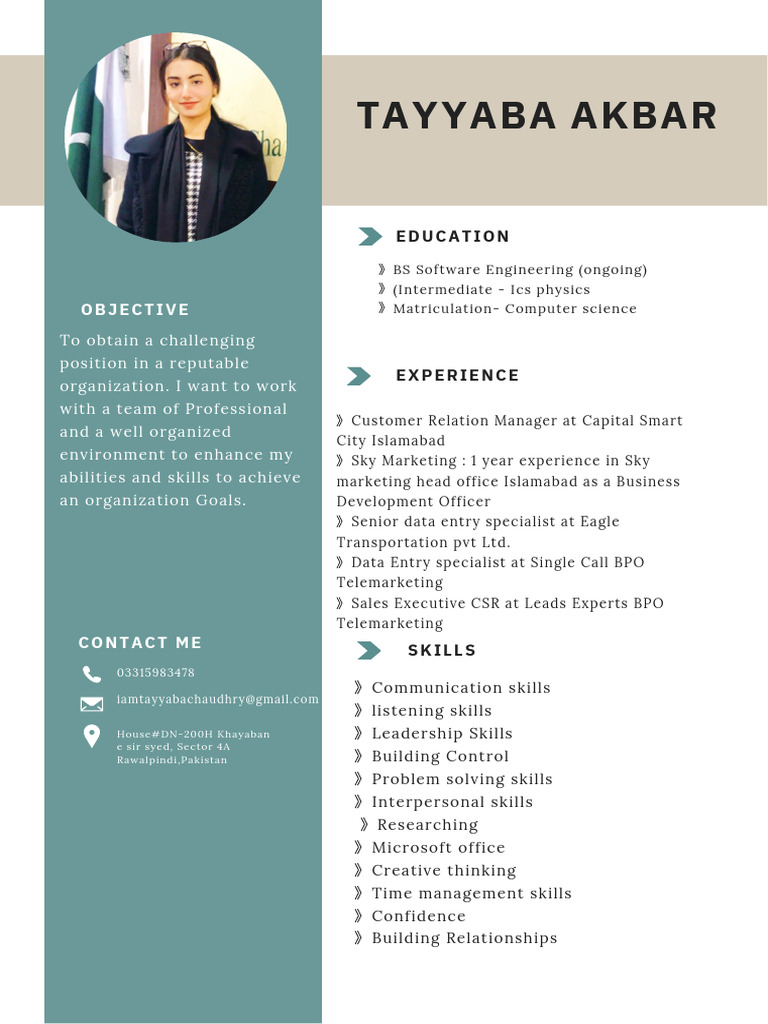 Tayyaba Akbar's Professional Profile | PDF